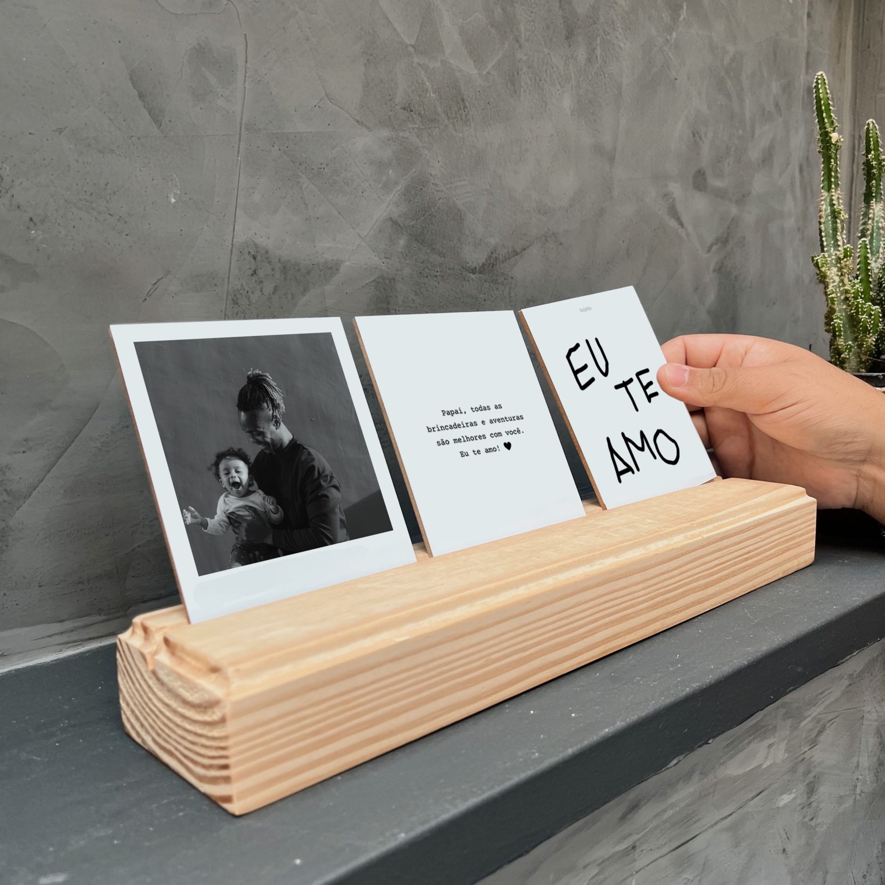 Quadro Polaroid na Base com Legenda - BJ Mais